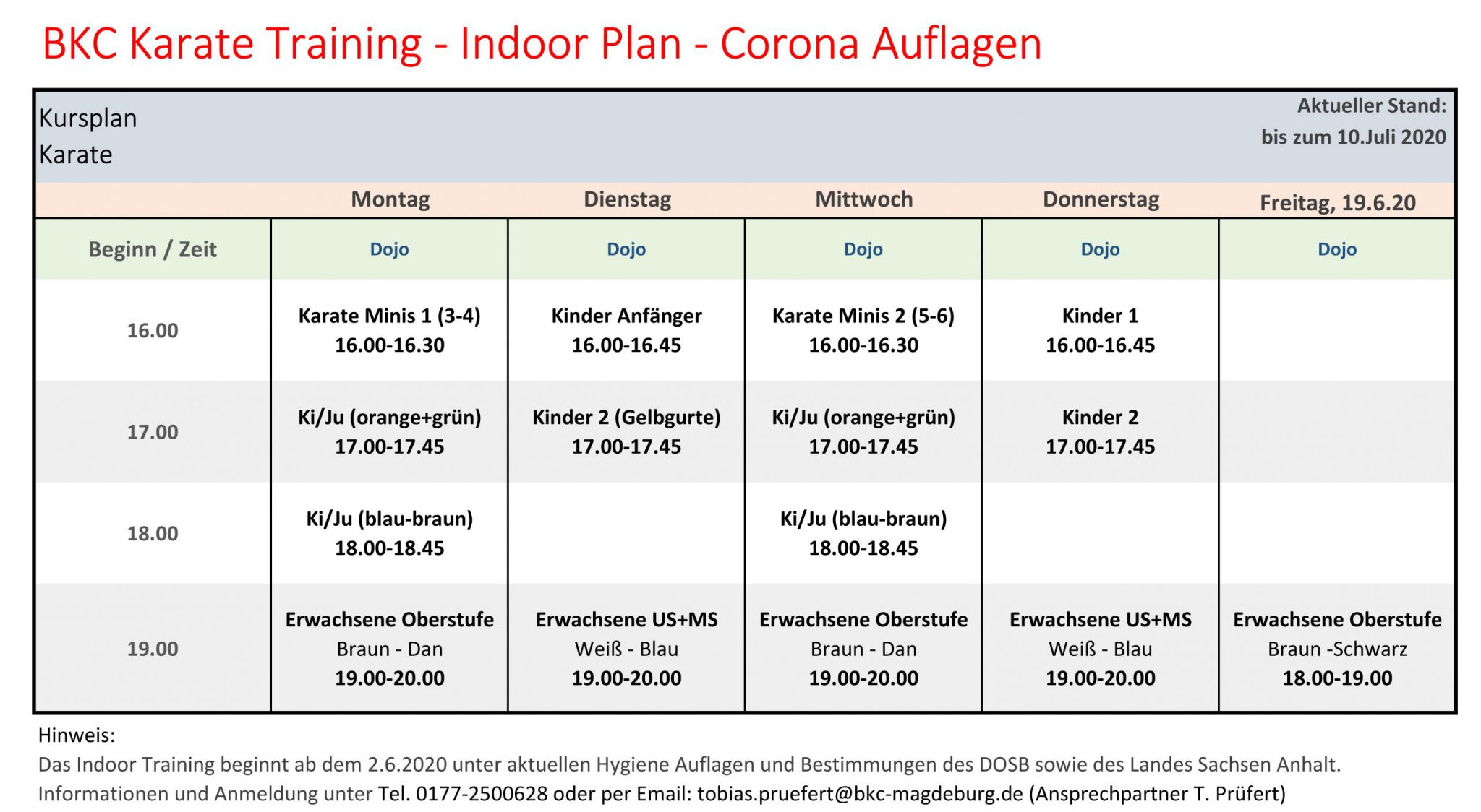 Trainingszeiten und Infos bis zu den Sommerferien - Budo Karate Club ...